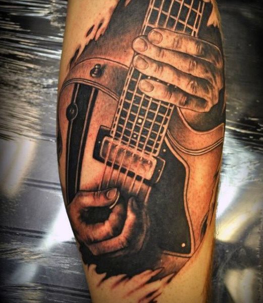 Gitarre Tattoo Klein