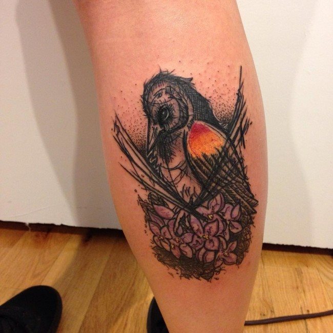 150 Tattoos auf der Wade