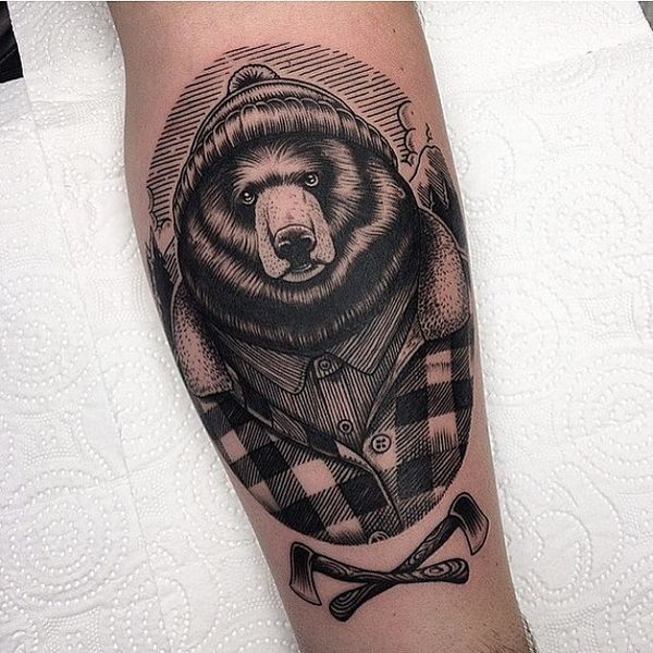 150 Tatouages d'ours : Meilleurs dessins et signification