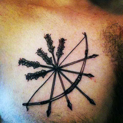 49 Tatouages d'arcs, de flèches et d'archers (Et leur signification)