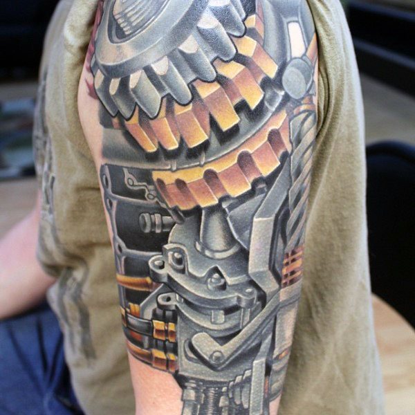 50 Tatuaggi con motori e pistoni (con significato)